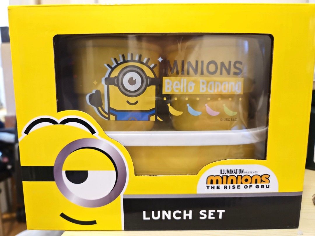 小黃人 Minions Lunch Set Lunch Box 午餐盒, 興趣及遊戲, 玩具 & 遊戲類 - Carousell