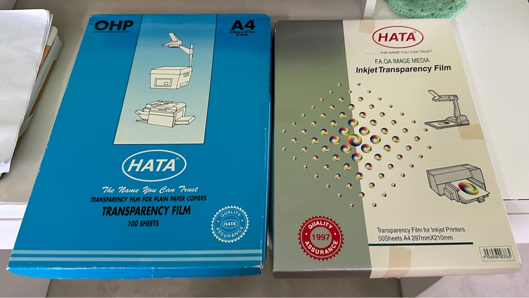 A4 Transparency Film for Inkjet printer or project cover, Hobbies ...