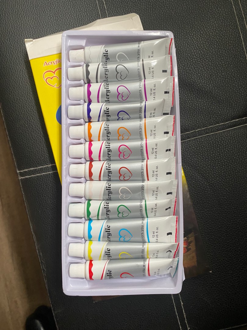 Acrylic Paint 12 colors on Carousell