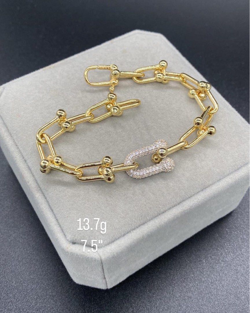 Authentic 18K Saudi Gold Hardware bracelet, Women's Fashion, Jewelry ...