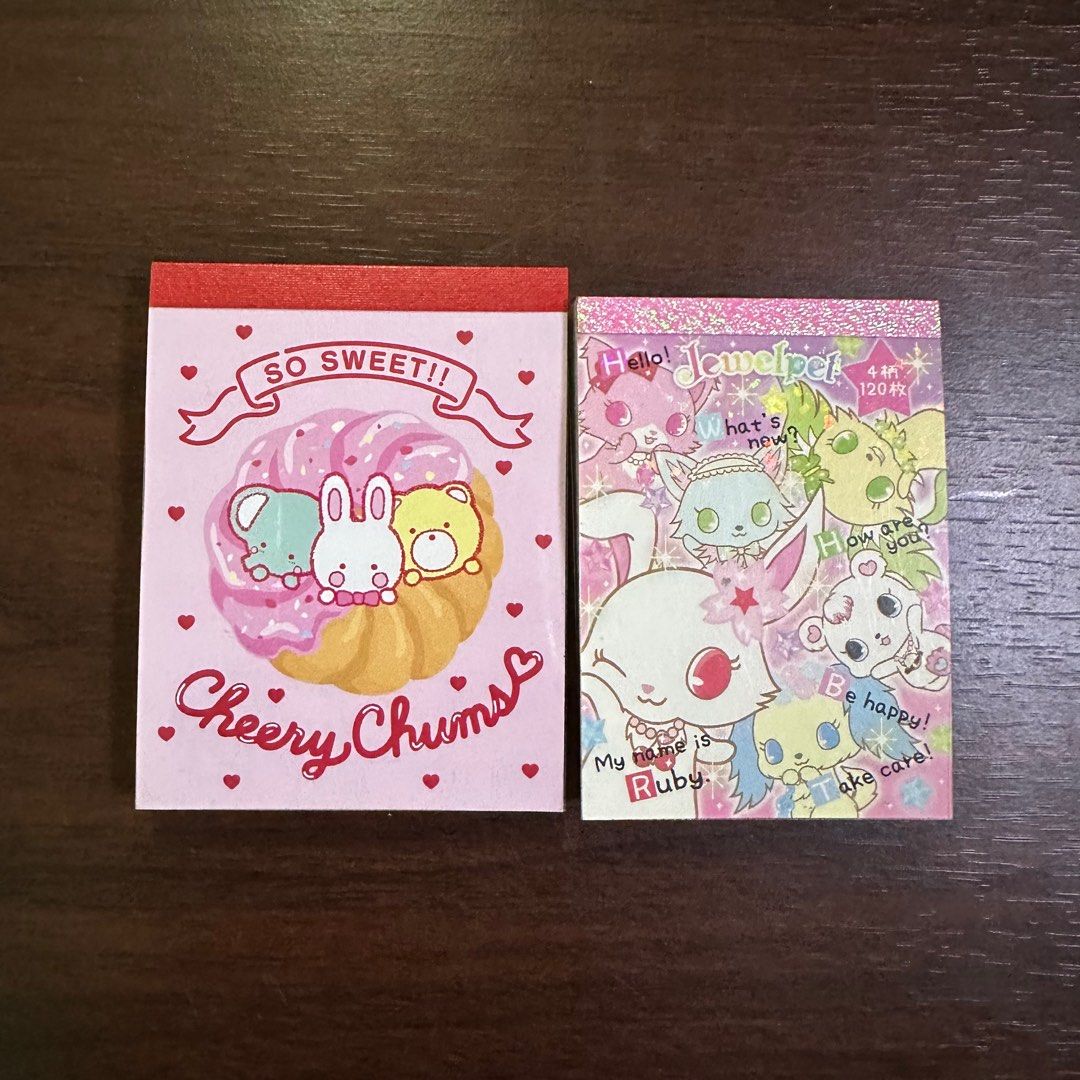 [Authentic] Sanrio Characters Jewel Pets Cherry Chum Mini Notepad on ...