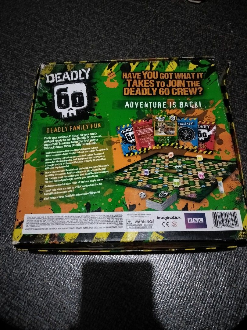 BBC Earth Deadly 60 tracker board game as is on Carousell