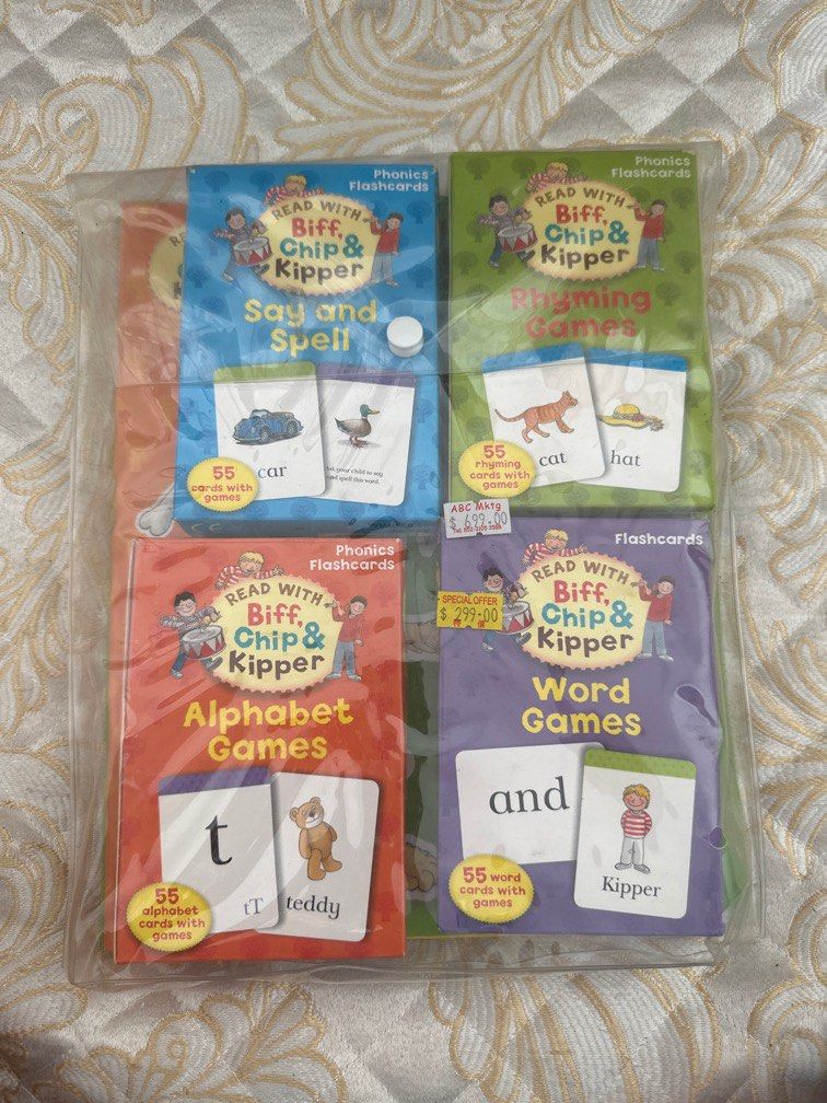 Biff. Chip & Kipper Phonics Flashcard, 興趣及遊戲, 書本 & 文具, 教科書 - Carousell