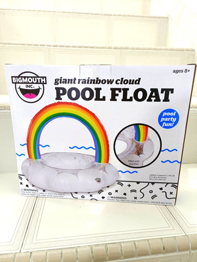 Big Mouth Giant Rainbow Cloud Pool Float, Sports Equipment, Sports ...