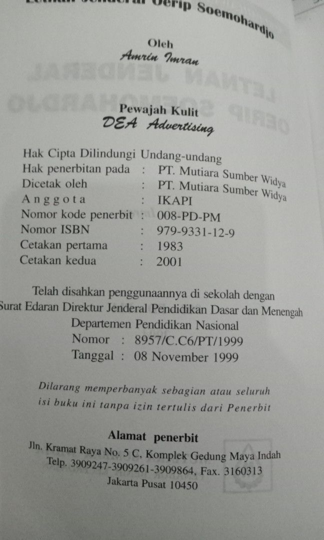 BiogRafi LetJEN Oerip Soemohardjo on Carousell