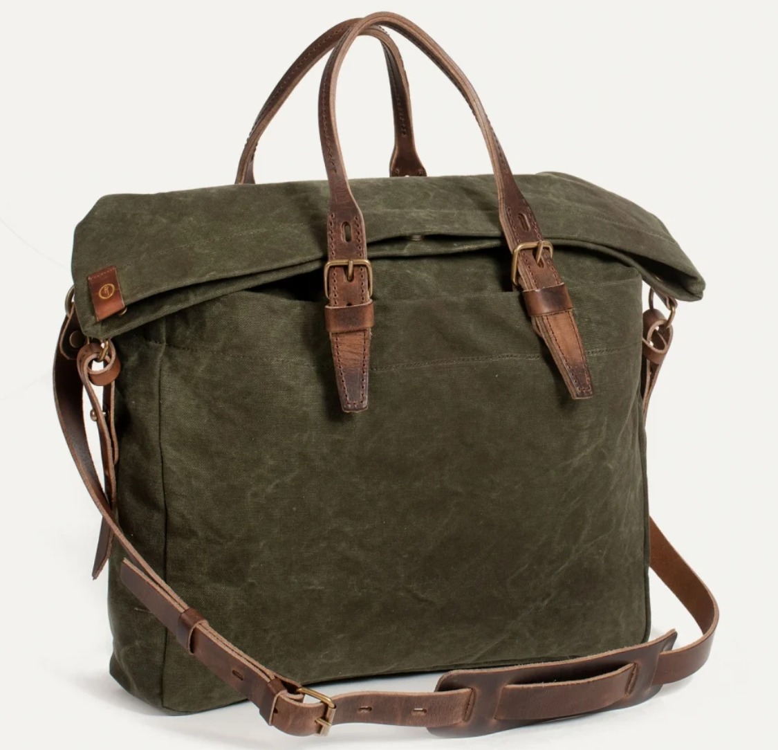 Bleu de Chauffe Remix Business Bag in Dark Khaki Stonewashed [Handmade ...