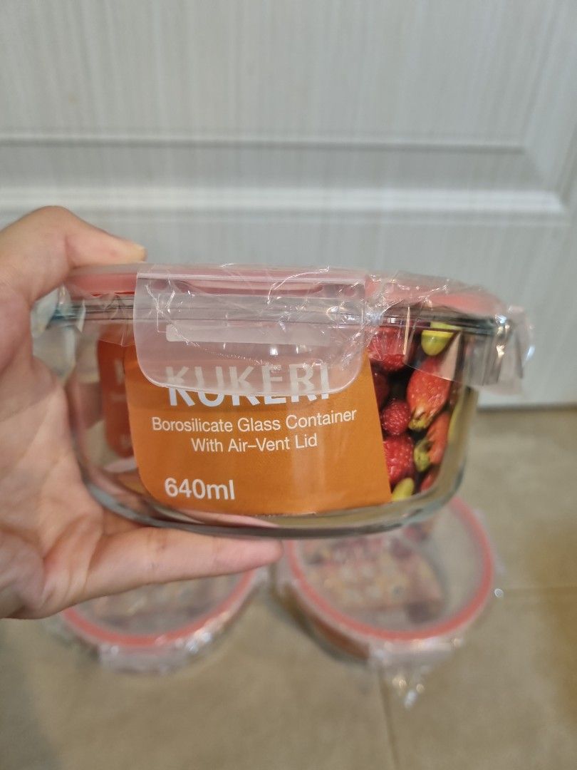 BNWT 640ml Glass Kukeri Tupperware, Furniture & Home Living, Kitchenware & Tableware, Food ...