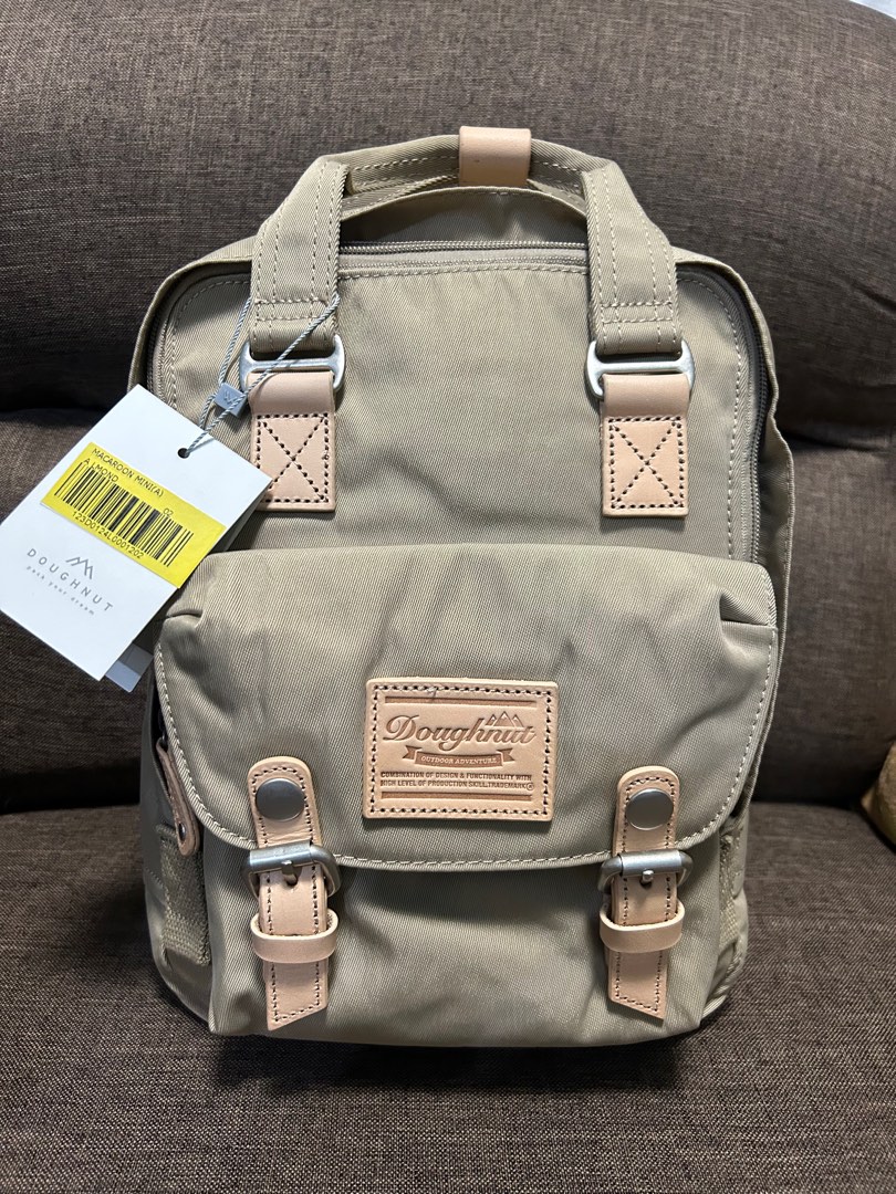 Brand new Doughnut Macaroon Mini Backpack (Almond), Women's Fashion ...