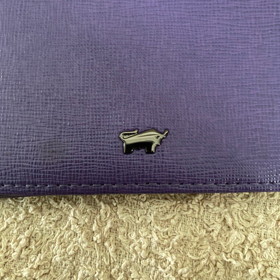 Braun Buffel Purple Leather Wallet Bifold has authenticity card & tag ...