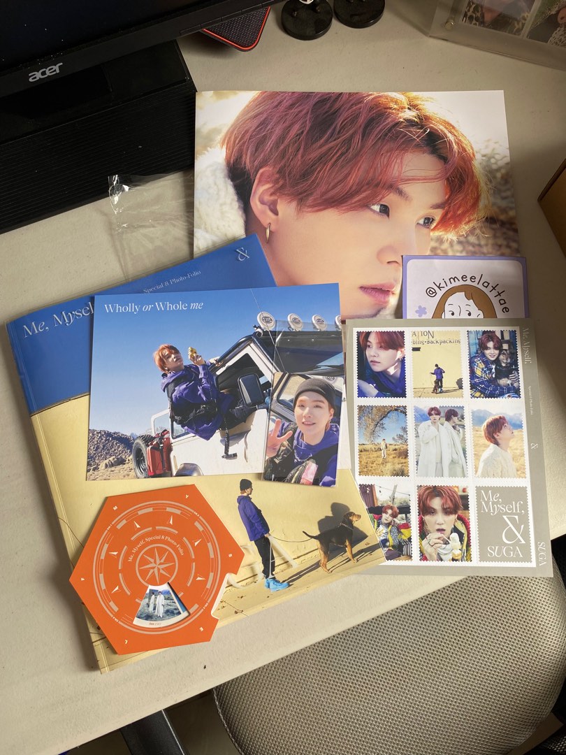 BTS SUGA SPECIAL 8 PHOTO-FOLIO WHOLLY OR WHOLE ME - COMPLETE INCLUSIONS EXCEPT RANDOM PHOTOCARD ...