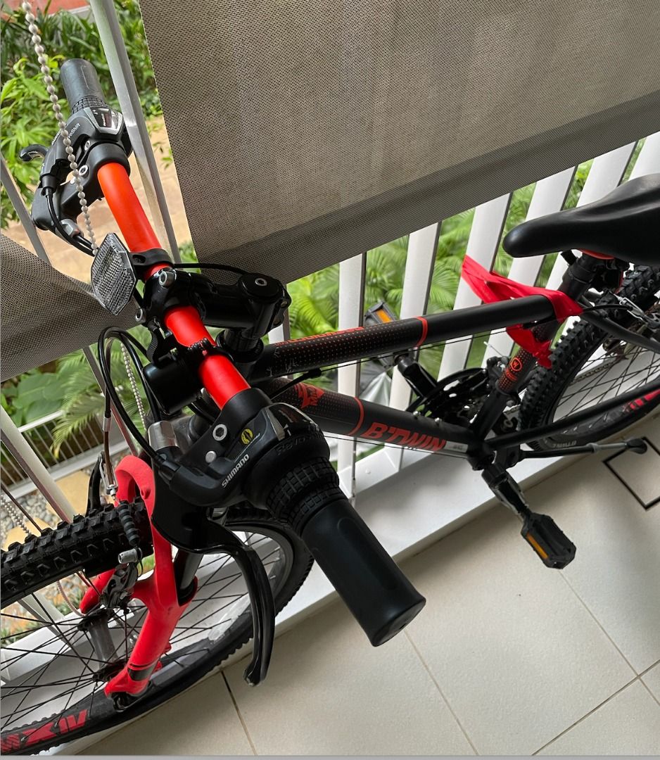 BTWIN RockRider 500 Mountain Bike (Red and Black), Sports Equipment ...