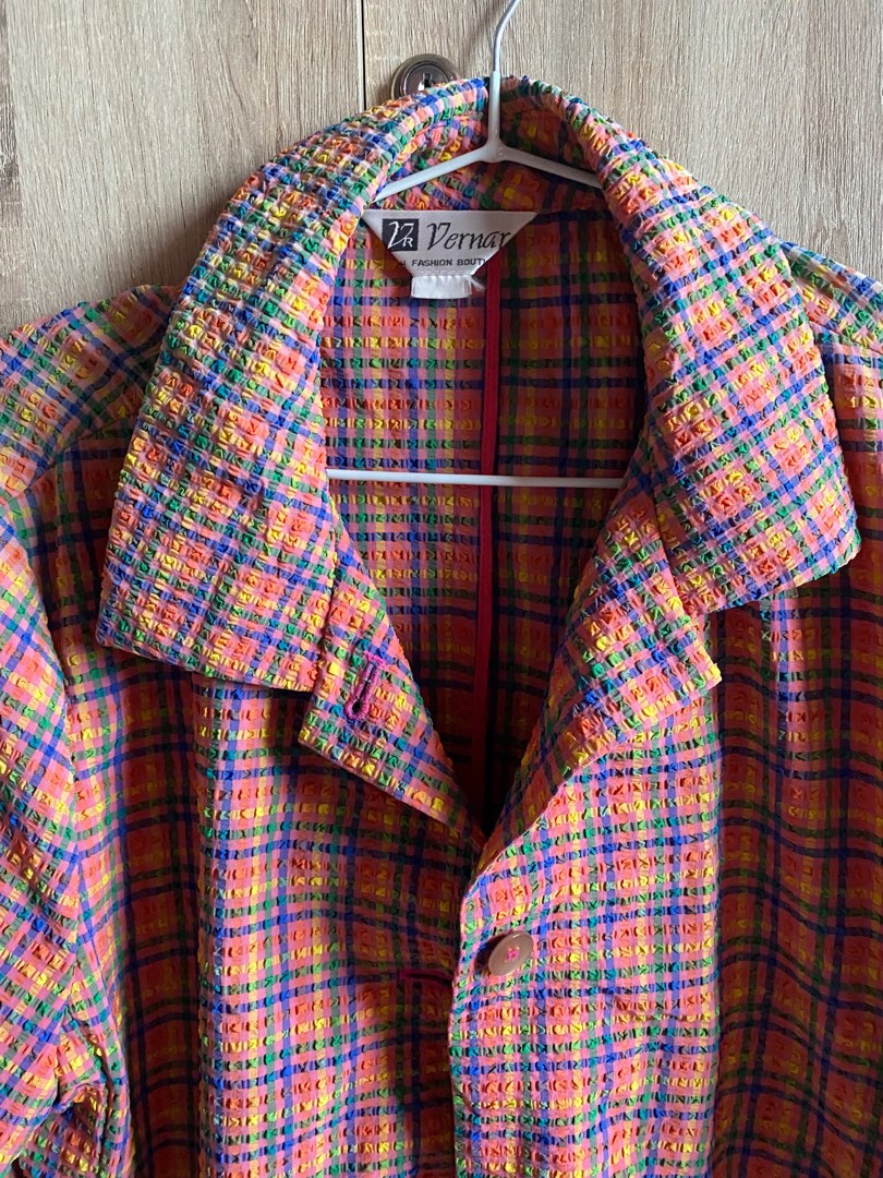 Checkered top, Women's Fashion, Coats, Jackets and Outerwear on Carousell