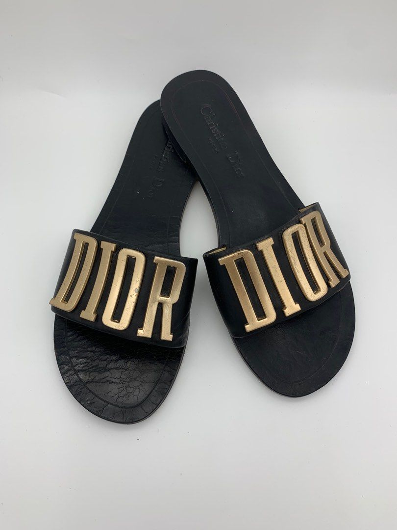 Christian Dior Evolution Slide in Black and Gold, Luxury, Sneakers ...