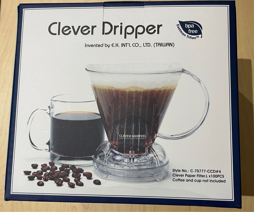 台灣Clever Dripper 大咖啡聰明濾杯連濾紙，送分享壺, 傢俬＆家居, 廚具和餐具, 茶具配件 - Carousell