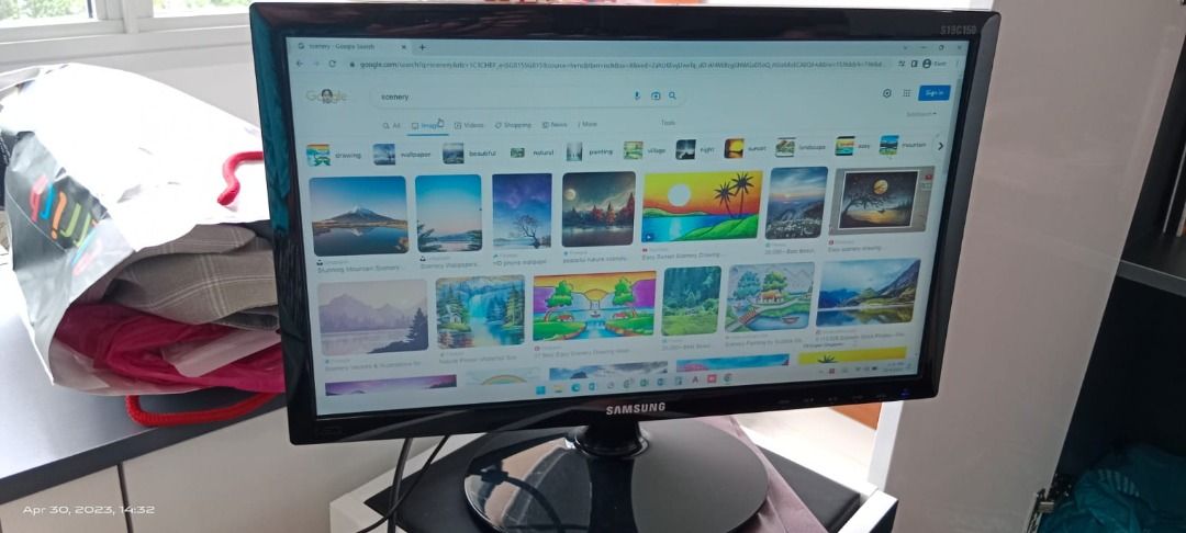 Computer Monitor Screen Samsung 18.5-inch S19C150 Series 1 LED Monitor ...