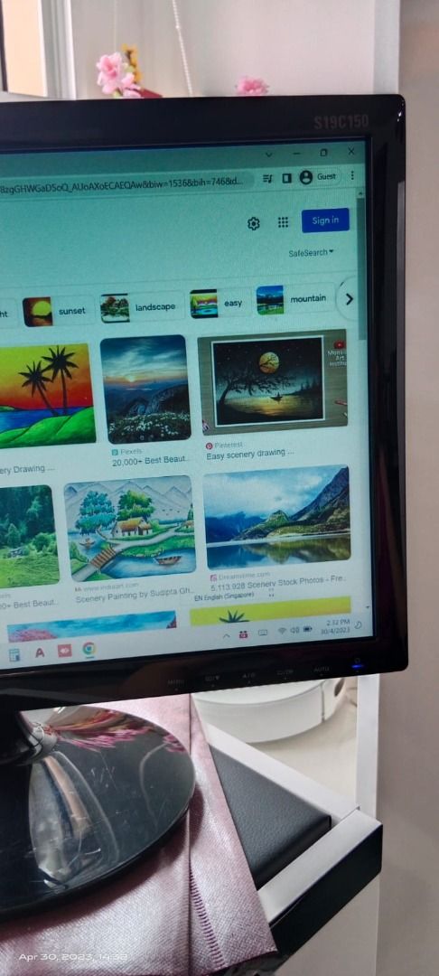 Computer Monitor Screen Samsung 18.5-inch S19C150 Series 1 LED Monitor ...