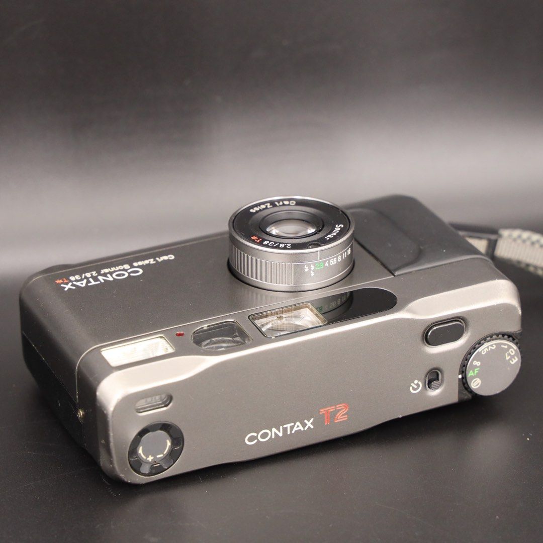 【鈦灰】Contax T2 Titanium Black w/ Original Case& Strap 菲林相機 傻瓜機 Film ...