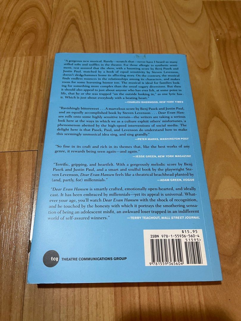 Dear Evan Hansen Musical Script Book on Carousell