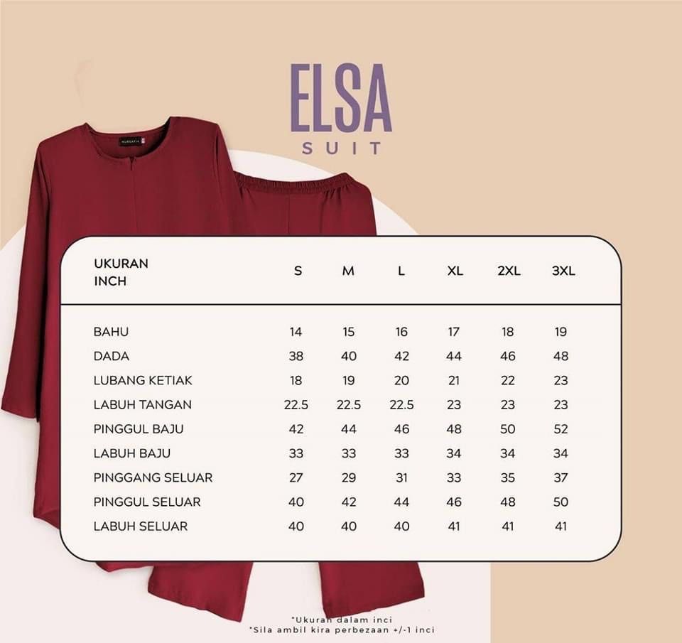 Elsa Suit, Women's Fashion, Muslimah Fashion, Baju Kurung & sets on ...