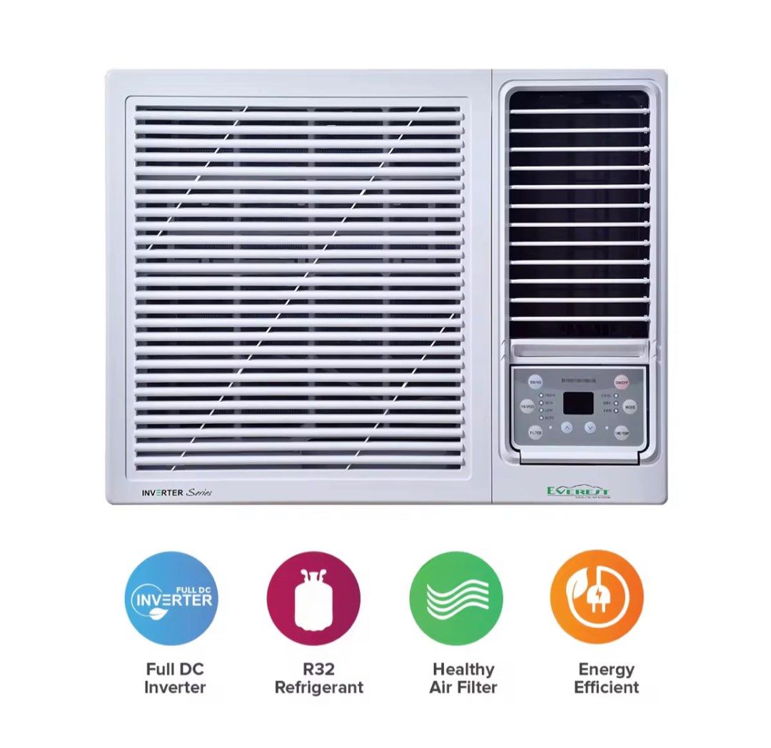 EVEREST Inverter Aircon Full DC Window Type 1.0 HP - ETIV10CFWD/G, TV ...