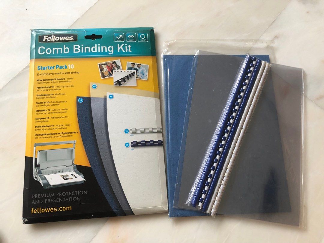 Fellowes Comb Binding Kit Starter Pack 10, Hobbies & Toys, Stationery ...