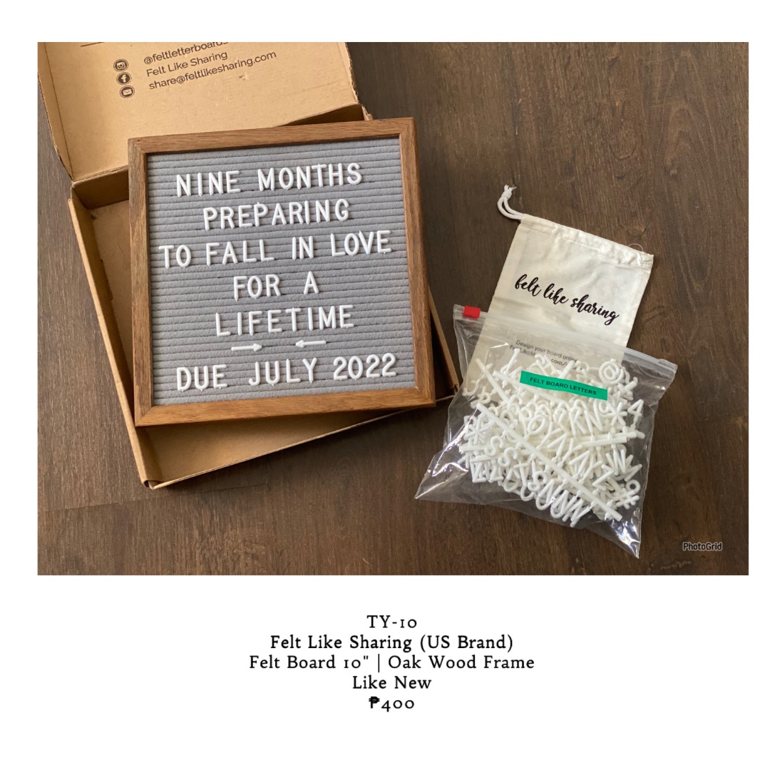 Felt Like Sharing Brand Felt Board 10" | Oak Wood Frame on Carousell