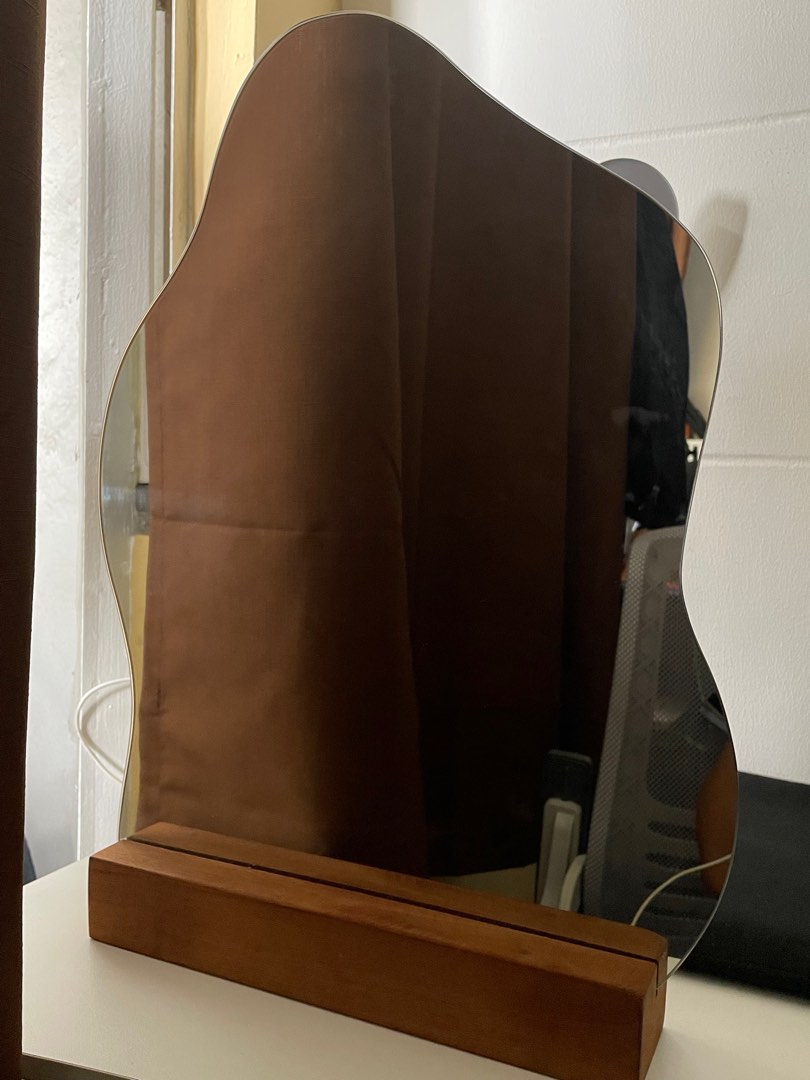 Figure Mirror with Wood Stand on Carousell