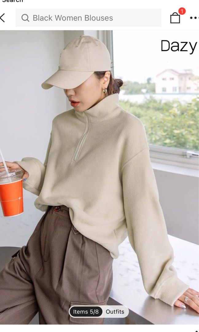 Fleece Jumper Shein Dazy, Women's Fashion, Tops, Longsleeves on Carousell