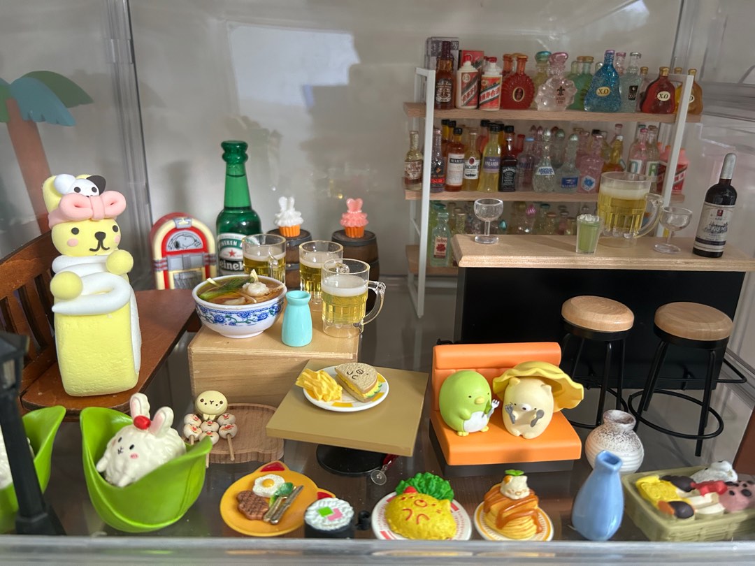 Full Set Miniature Bar and Food Scene - includes San-X Rement Sumikko ...