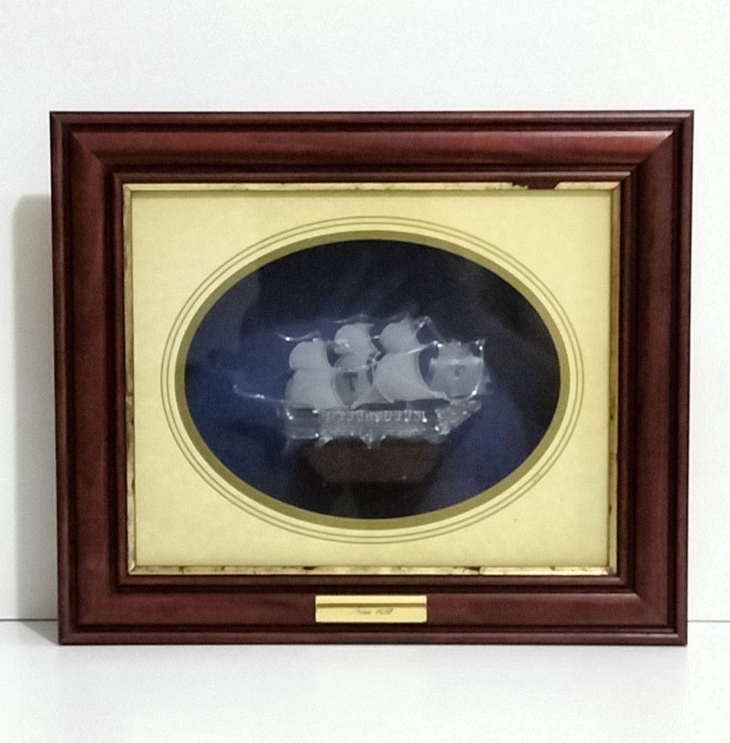 Glass Pirate Ship Framed, Furniture & Home Living, Home Decor, Wall ...