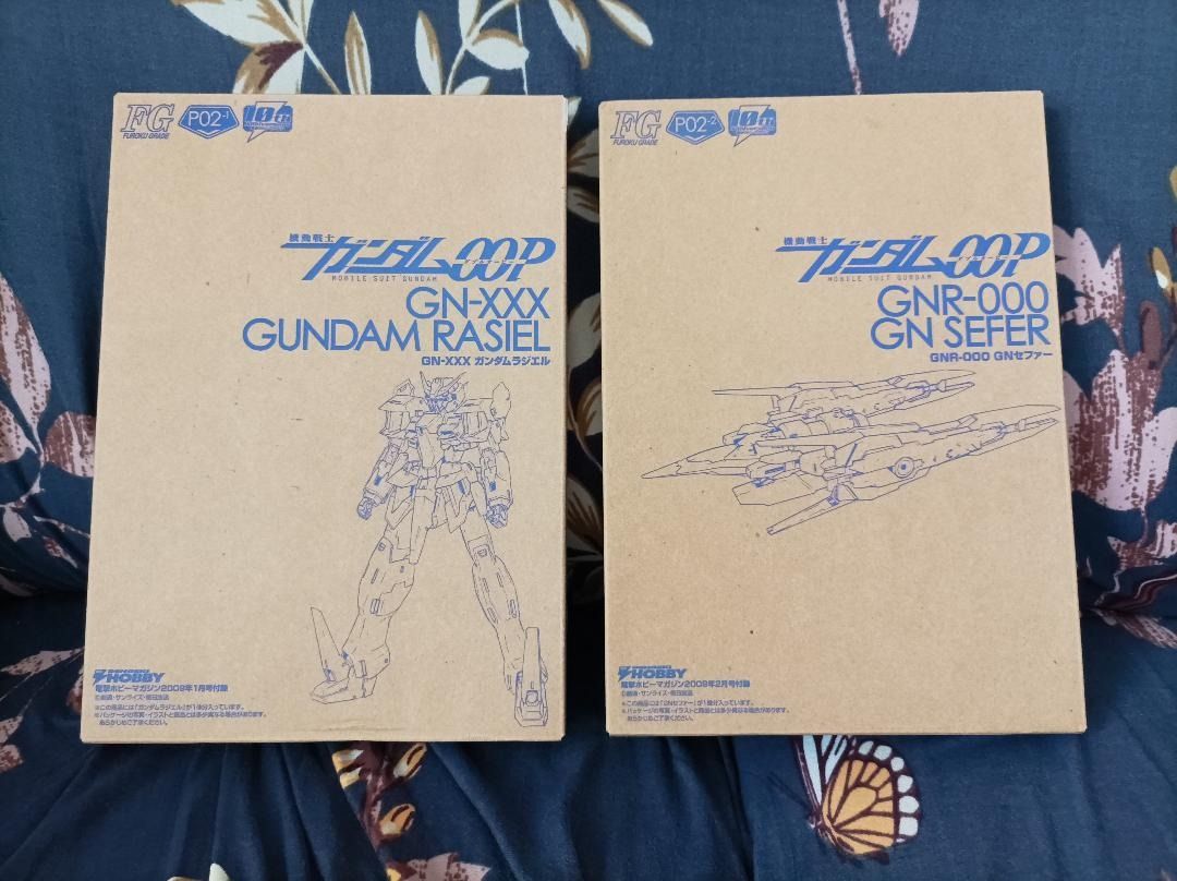 全新未砌 原裝日版 00 GUNDAM 全套2盒可變多種形態 HOBBY 電擊 附錄模型 1/144 RASIEL 秘天使高達+ 00P ...