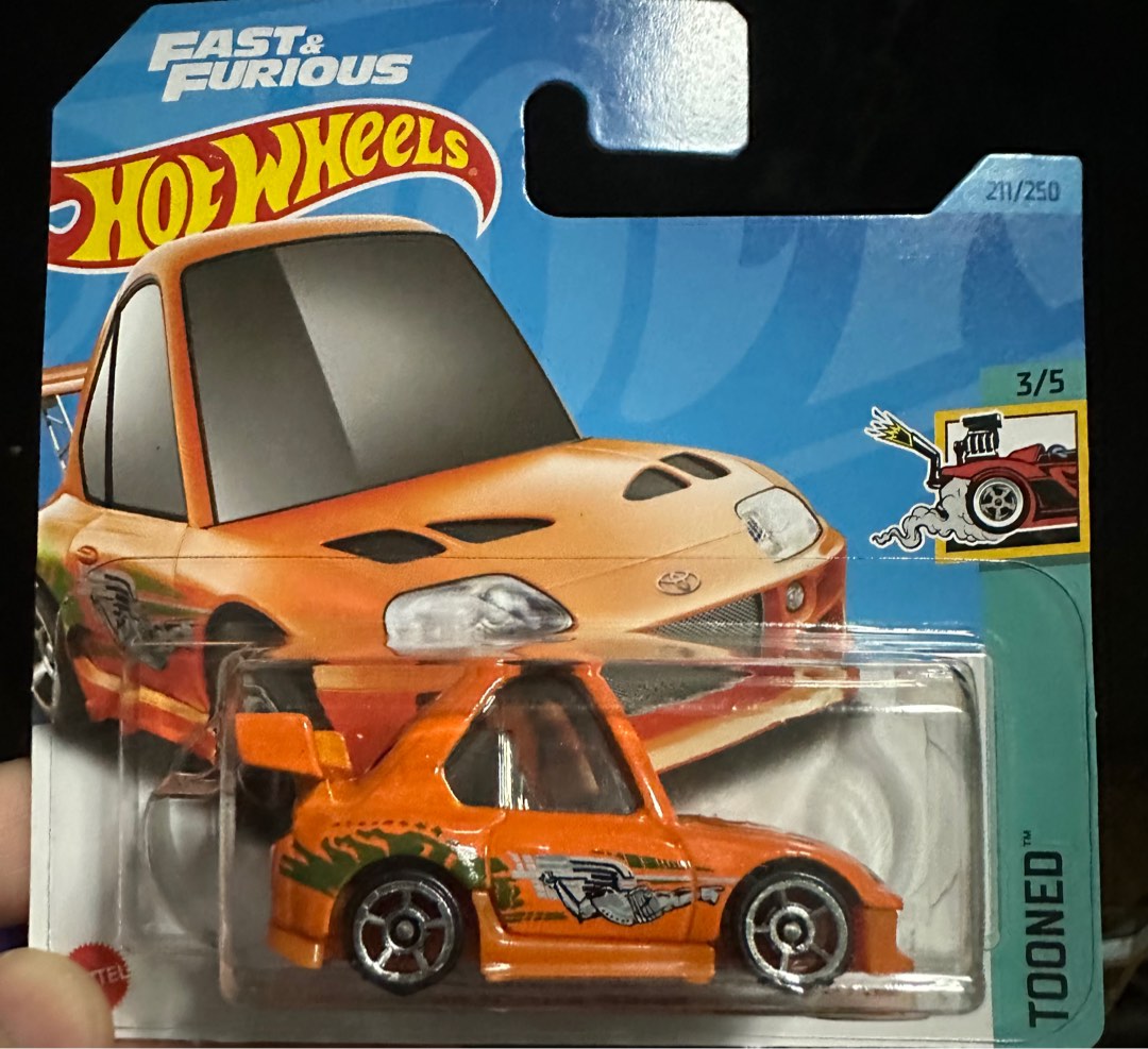 Hotwheels Tooned Supra, Hobbies & Toys, Toys & Games on Carousell