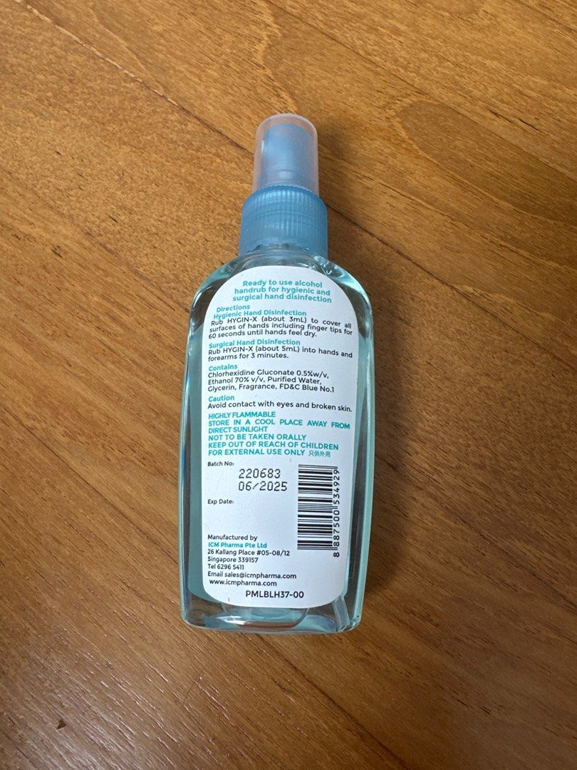 Hygin-X Antiseptic Handrub 60mL, Beauty & Personal Care, Sanitisers ...