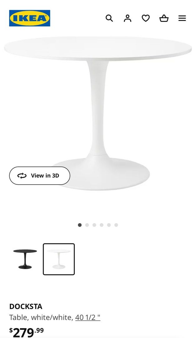 IKEA DOCKSTA ROUND DINING TABLE, Furniture & Home Living, Furniture ...