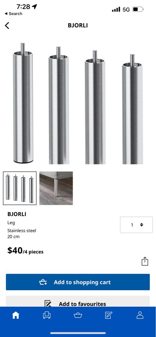 Ikea espevar bed frame (queen) + leg (1set), Furniture & Home Living ...