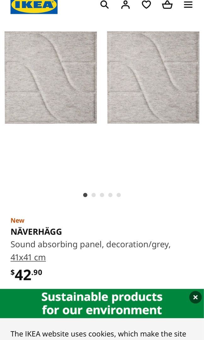 Ikea sound absorbing panal (Naverhagg), Furniture & Home Living, Home ...