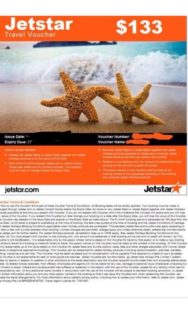 Jetstar voucher, Tickets & Vouchers, Vouchers on Carousell