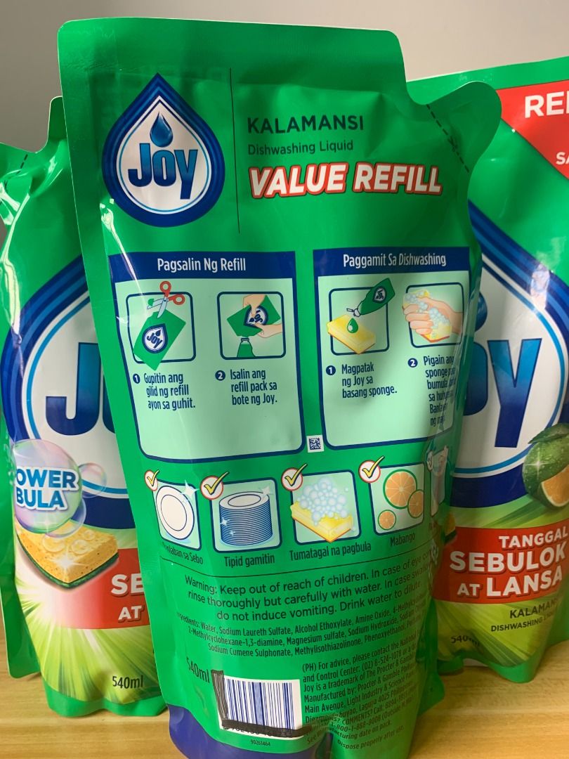 JOY Power Bubbles Lime Concentrated Dishwashing Liquid Value Refill ...