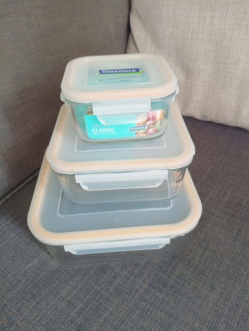 Glass lock containers korea, Furniture & Home Living, Kitchenware ...
