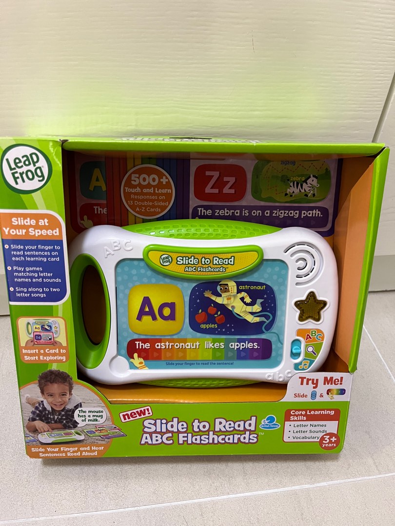 LeapFrog Slide to Read ABC Flashcards, 兒童＆孕婦用品, 嬰兒玩具 - Carousell