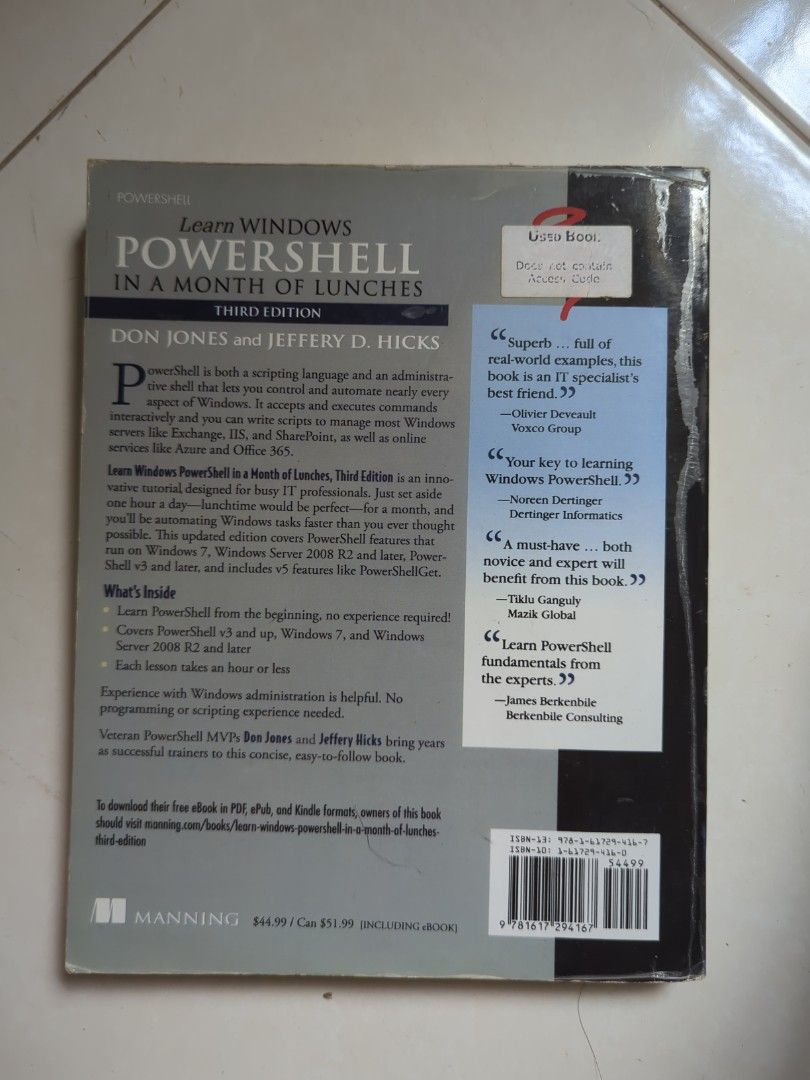 Learn Windows Powershell in a month of lunches 3rd edition, Hobbies & Toys, Books & Magazines ...