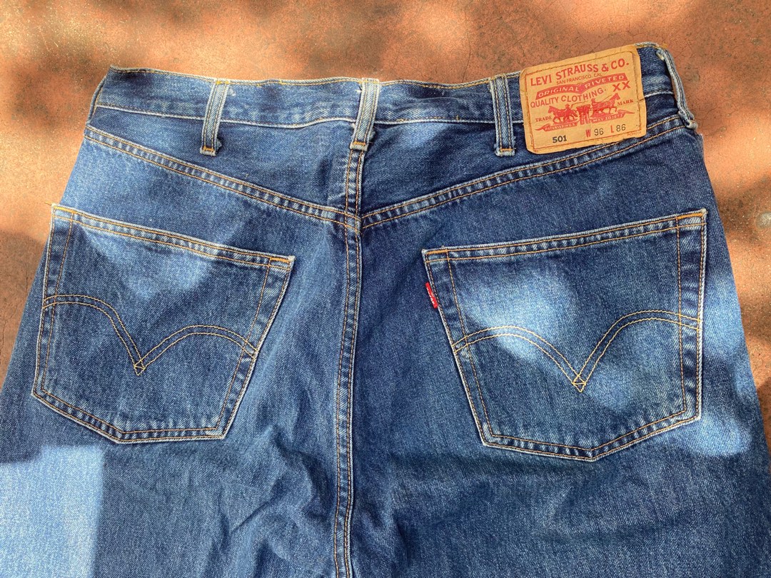 Levis 501 button fly straight cut, Men's Fashion, Bottoms, Jeans on ...
