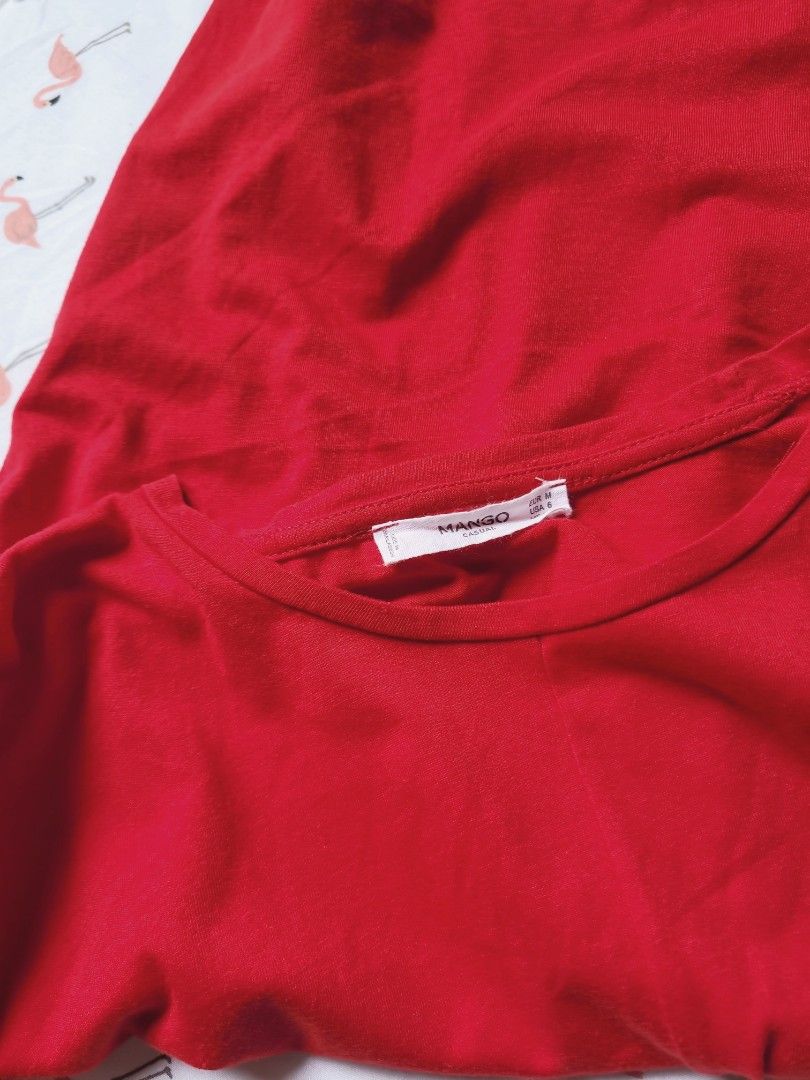 MANGO Red Top, Women's Fashion, Tops, Blouses on Carousell