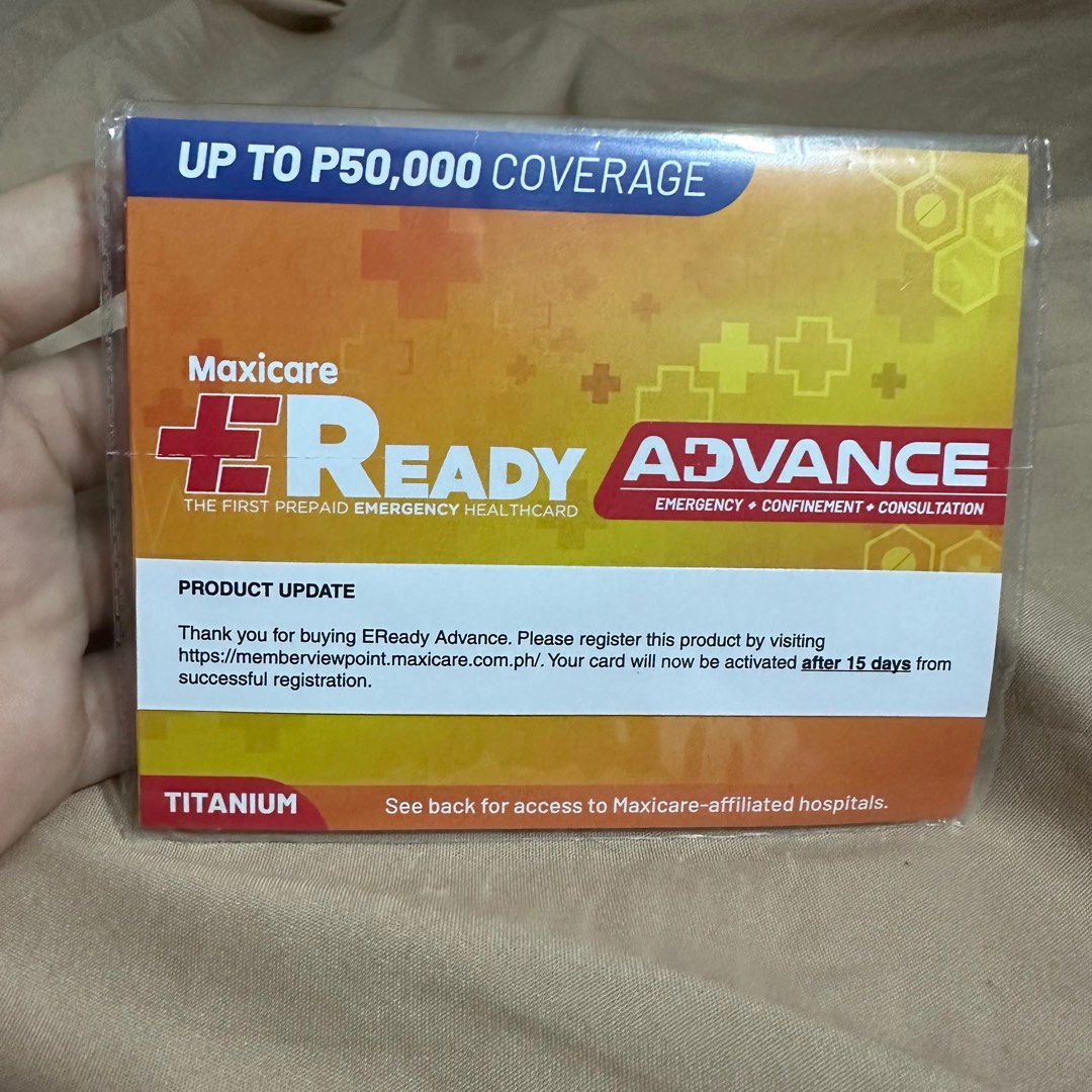 Maxicare EReady Advance Titanium Prepaid Healthcard HMO on Carousell Maxicare EReady Advance Titanium Prepaid Healthcard HMO on Carousell