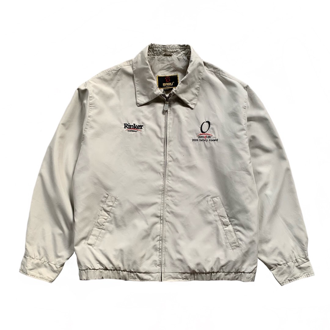 Men's Workwear Jacket | Cream Harrington Jacket | Men's Windbreaker ...