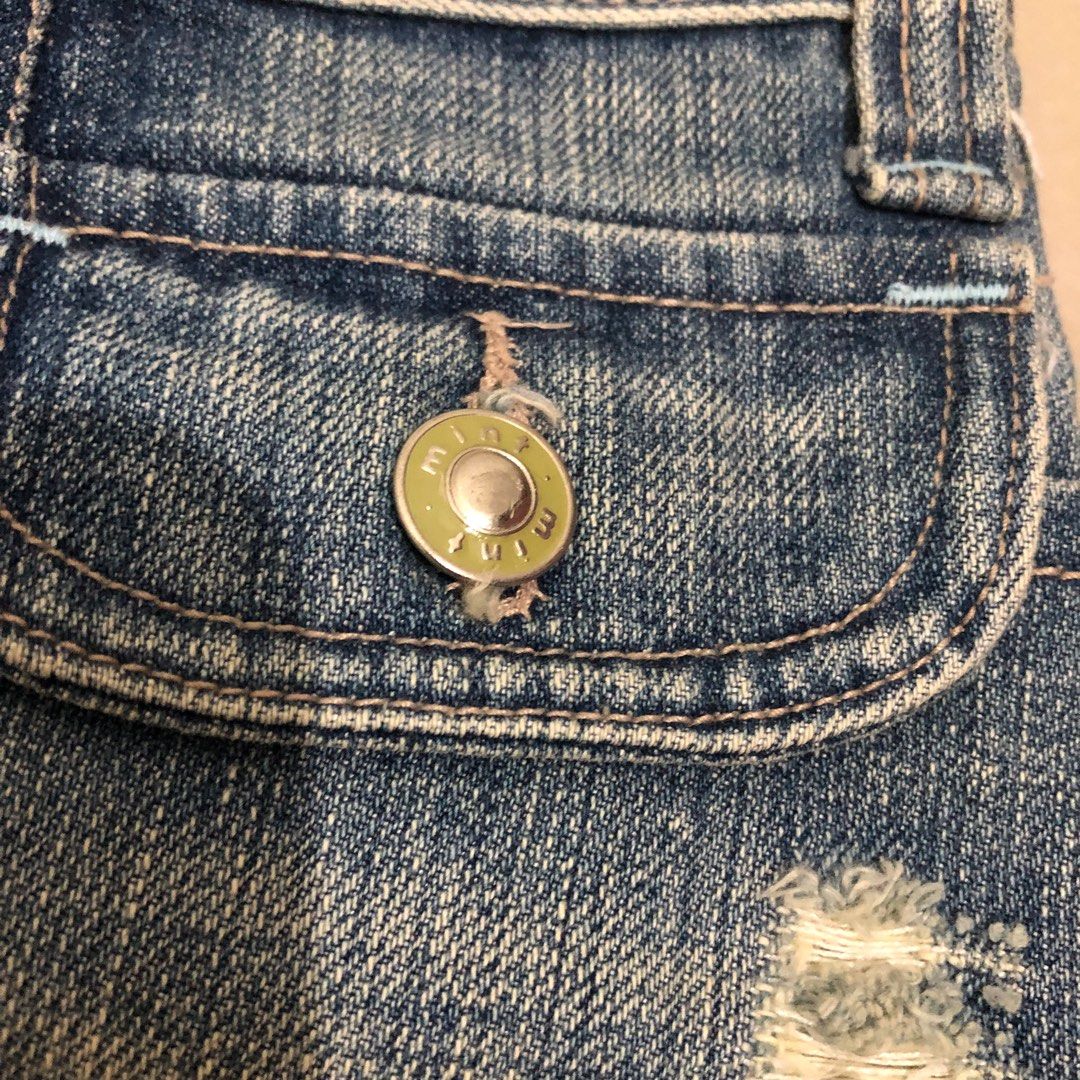 mintdenim - perfect y2k retro vintage style denim maong tattered mini ...