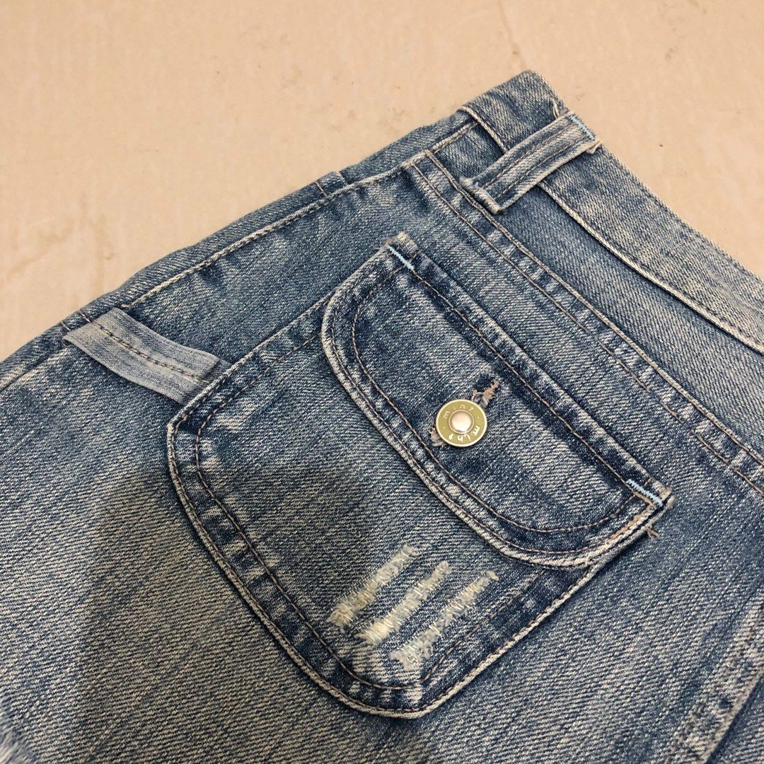mintdenim - perfect y2k retro vintage style denim maong tattered mini ...