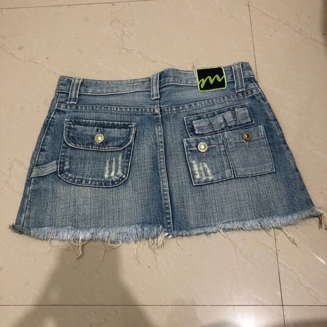 mintdenim - perfect y2k retro vintage style denim maong tattered mini ...