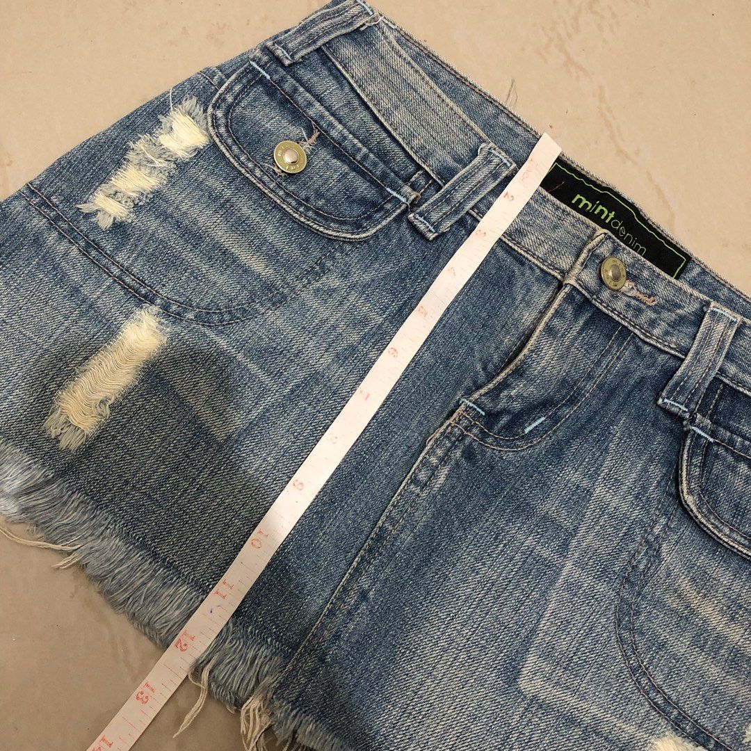 mintdenim - perfect y2k retro vintage style denim maong tattered mini ...