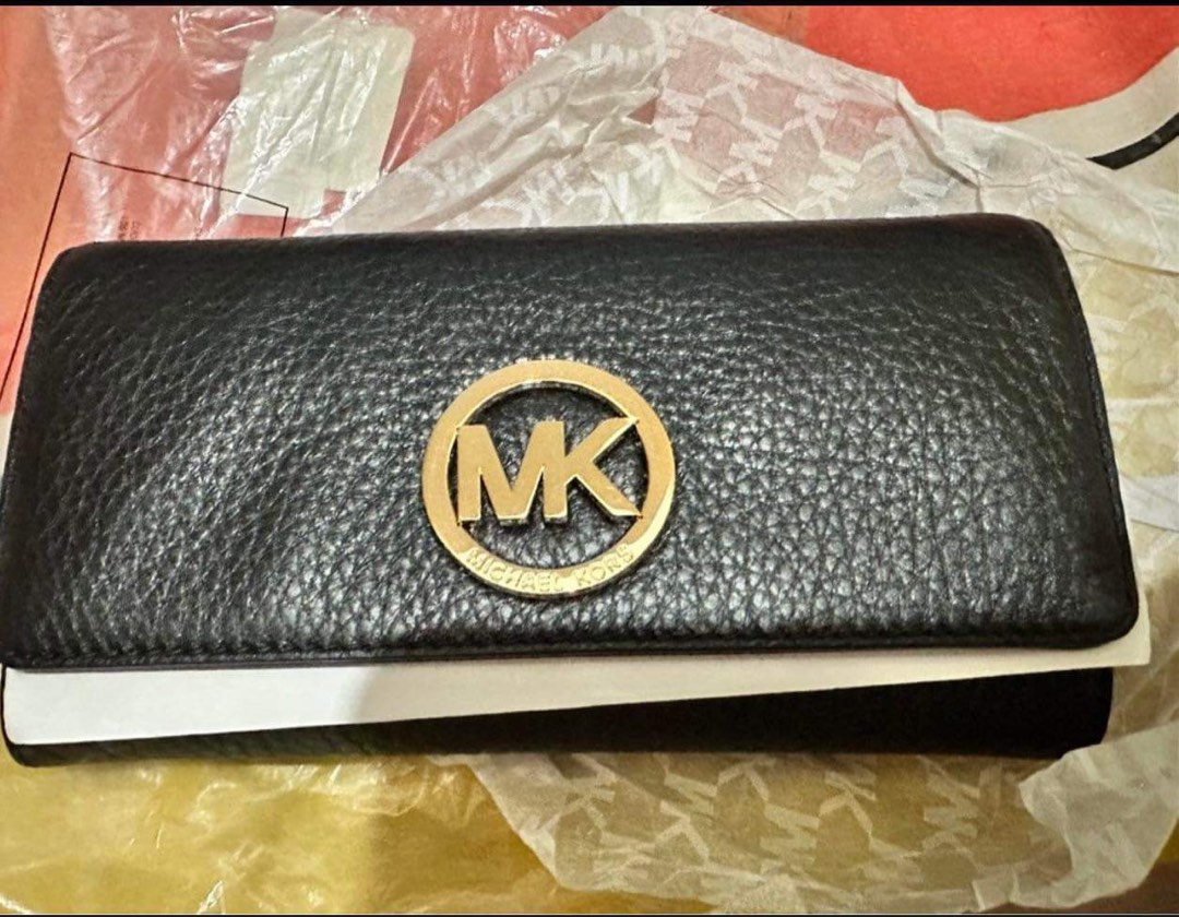 MK Black Long Wallet, Women's Fashion, Bags & Wallets, Wallets & Card ...